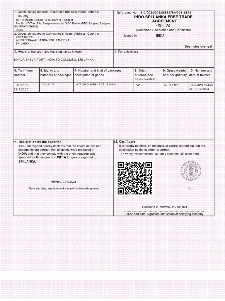 COO 47 | PDF | Trade | International Trade