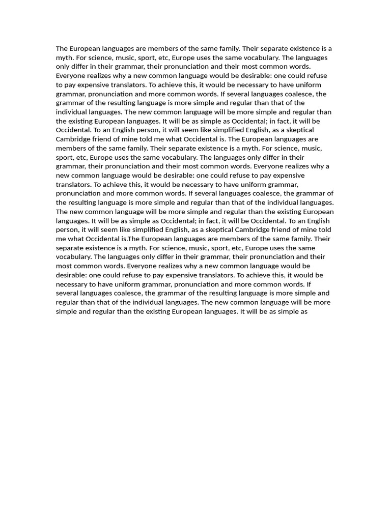 The Case for a Common European Language | PDF