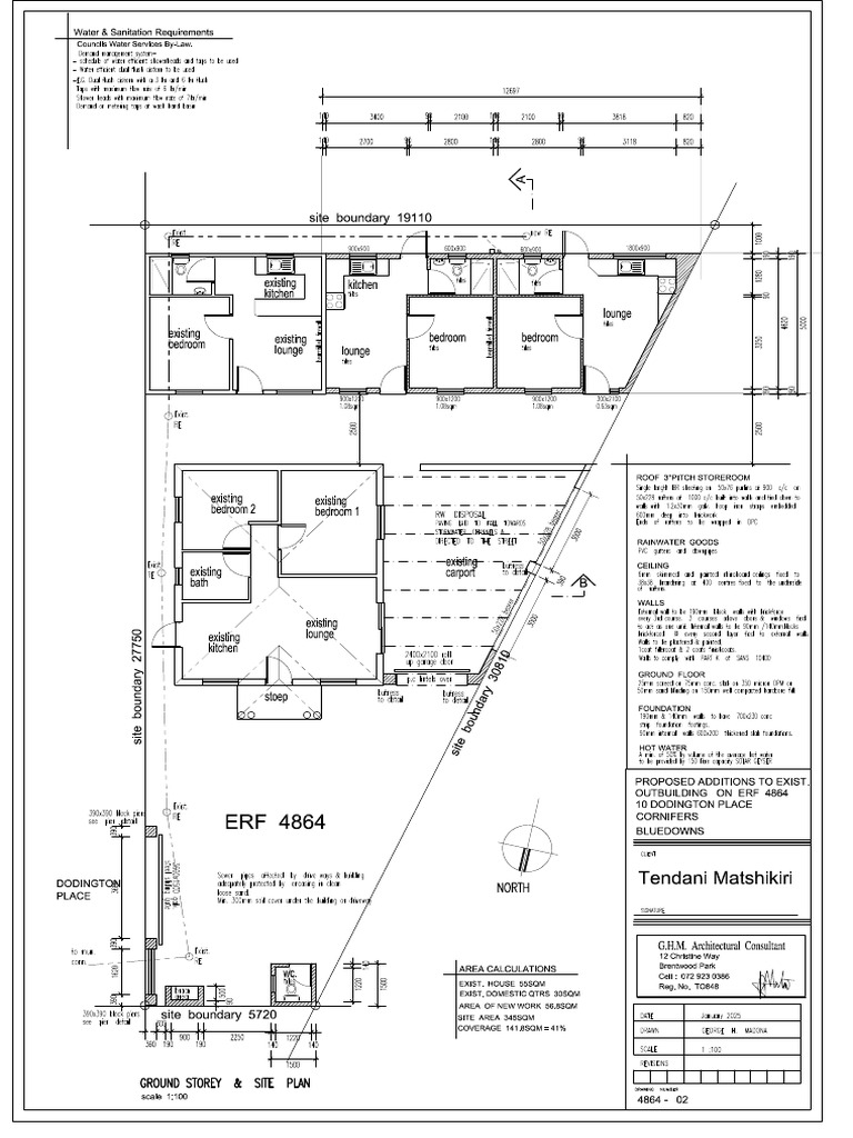 Erf 4864 Building Plan | PDF