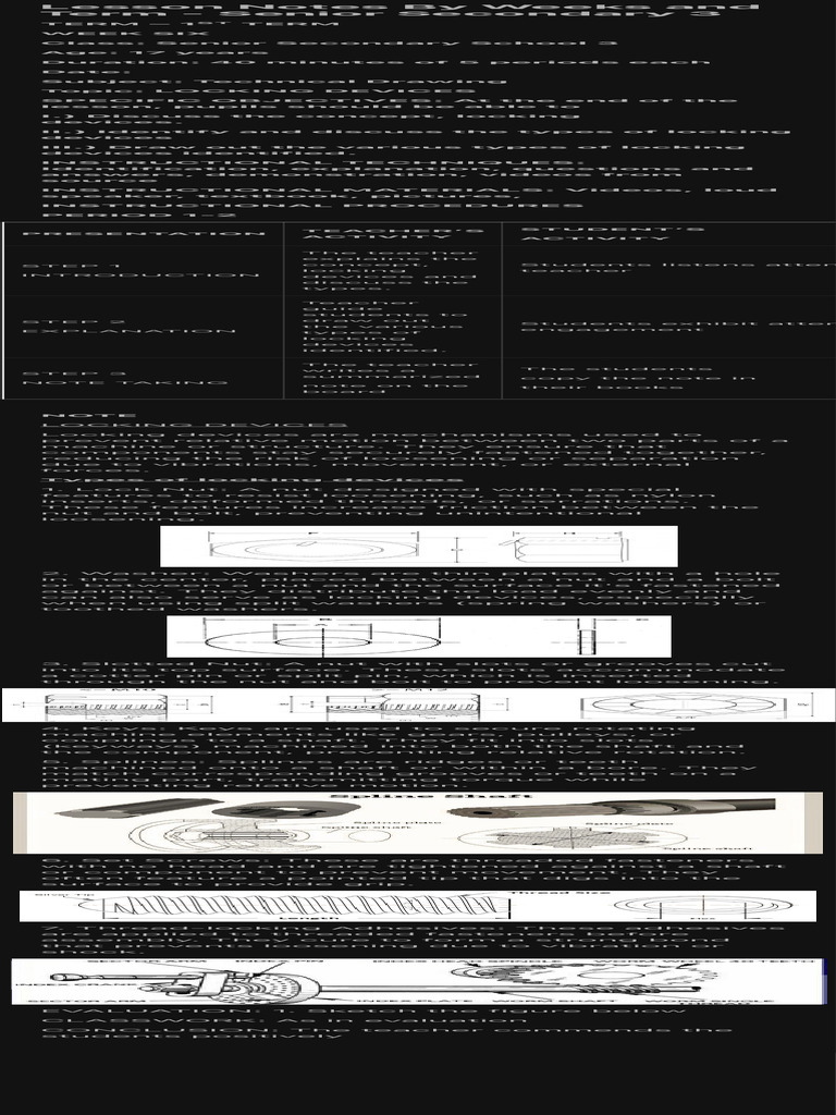 Locking Devices in Technical Drawing | PDF | Nut (Hardware ...