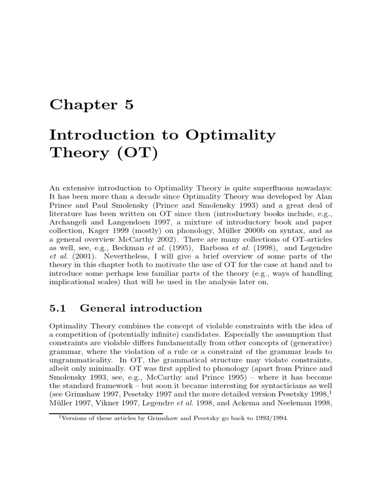 Infinitival Syntax Infinitivus Pro Participio As A... - (5. Introduction To Optimality Theory ...