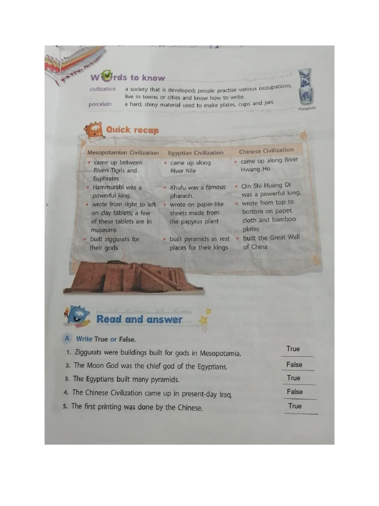 Reader Exercise Answerkey L - 18 Early Civilizations | PDF