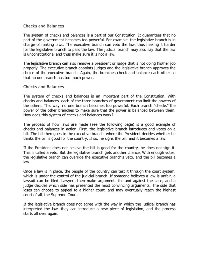 Checks and Balances | PDF