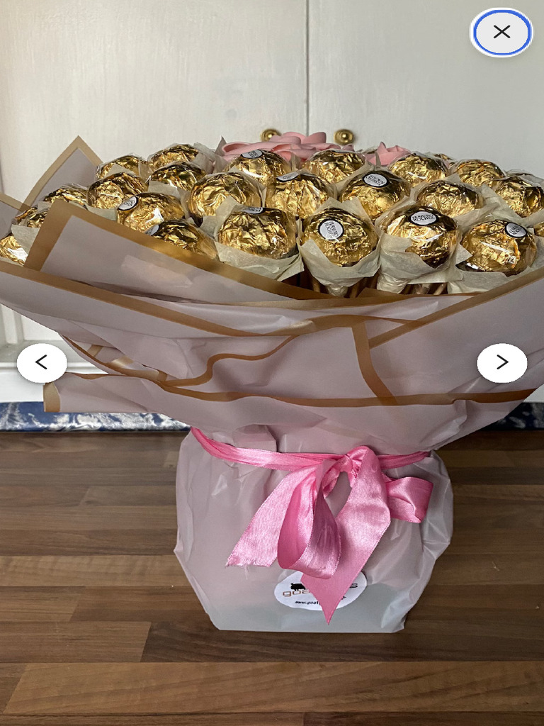 Large Ferrero Rocher Chocolate & Flowers Hand-tied Bouquet Gift. - Etsy ...