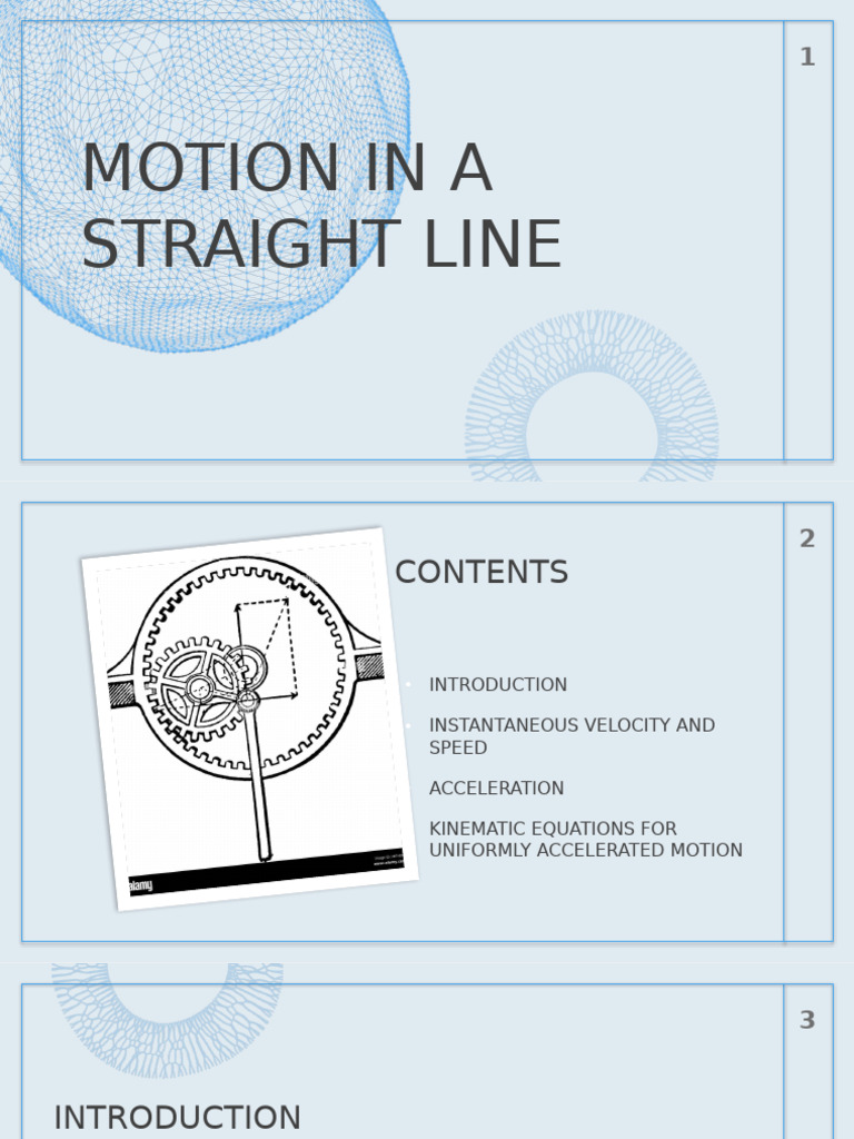 Motion in A Straight Line | PDF