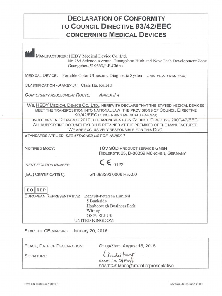 Declaration of Conformity-All Products | PDF | Medical Device | Regulation