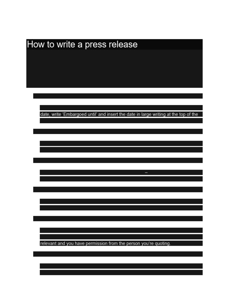 How to Write a Press Release1 | PDF | Press Release