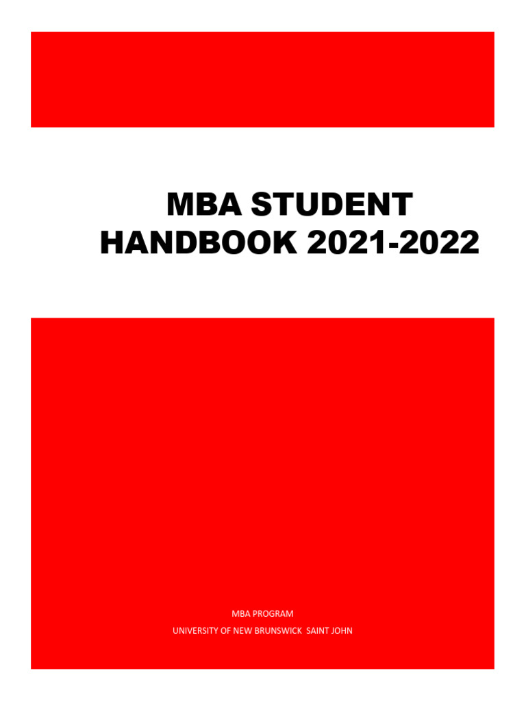 UNB Saint John MBA Student Handbook 2021 | PDF | Mentorship | Academic ...
