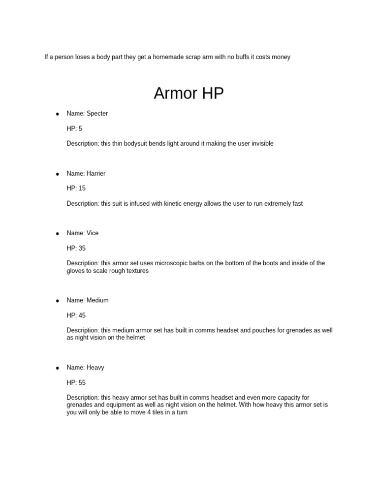 Armor Hp Pdf