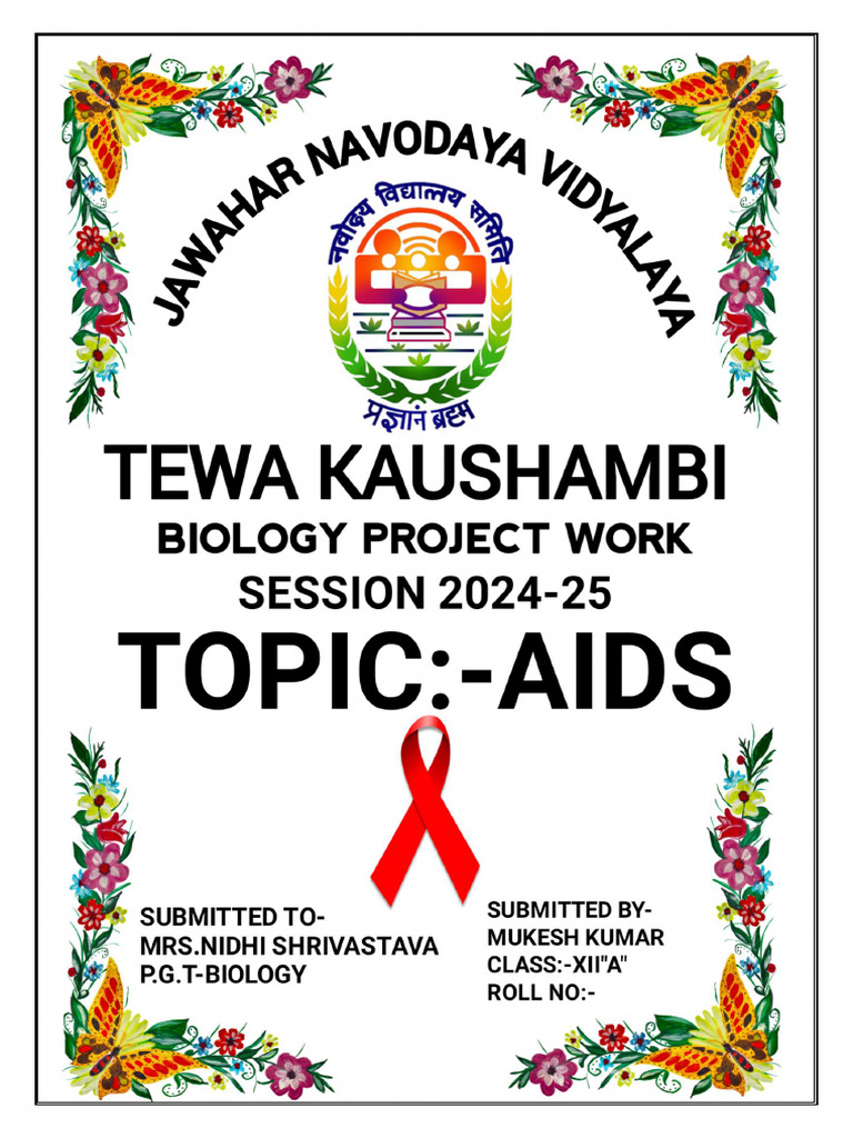 Class 12TH Biology Project | PDF | Hiv/Aids | Management Of Hiv/Aids