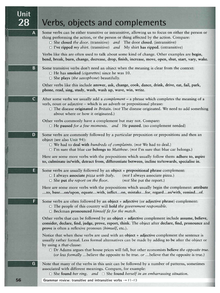 Verbs, Objects, Complements | PDF