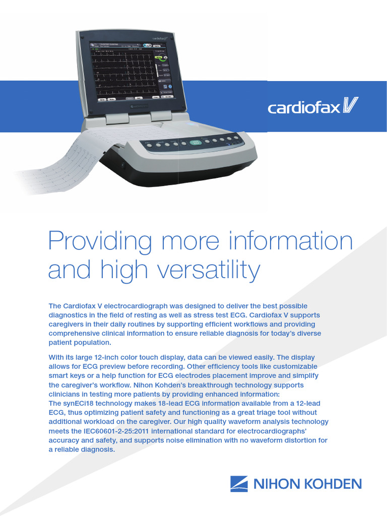 Brochure - Cardiofax Ecg 2450 | PDF | Electrocardiography ...