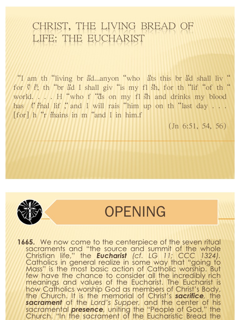 Christ, The Living Bread of Life | PDF | Eucharist | Mass (Liturgy)