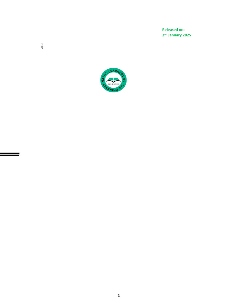 2025 Uce Maths Question Paper Ep1 | PDF | Area | Length