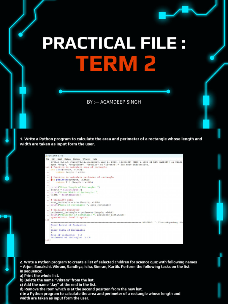 Python Programs for Lists & Calculations | PDF