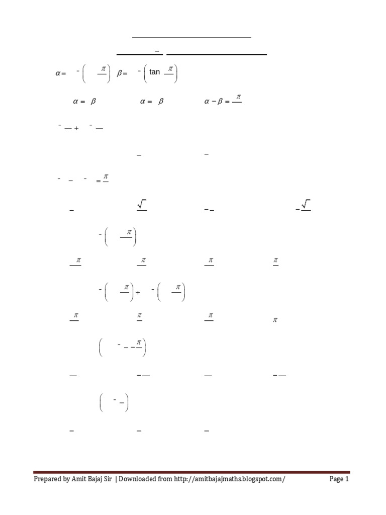 CH 2 Inverse Trigo Multiple Choice Questions With Answers | PDF ...