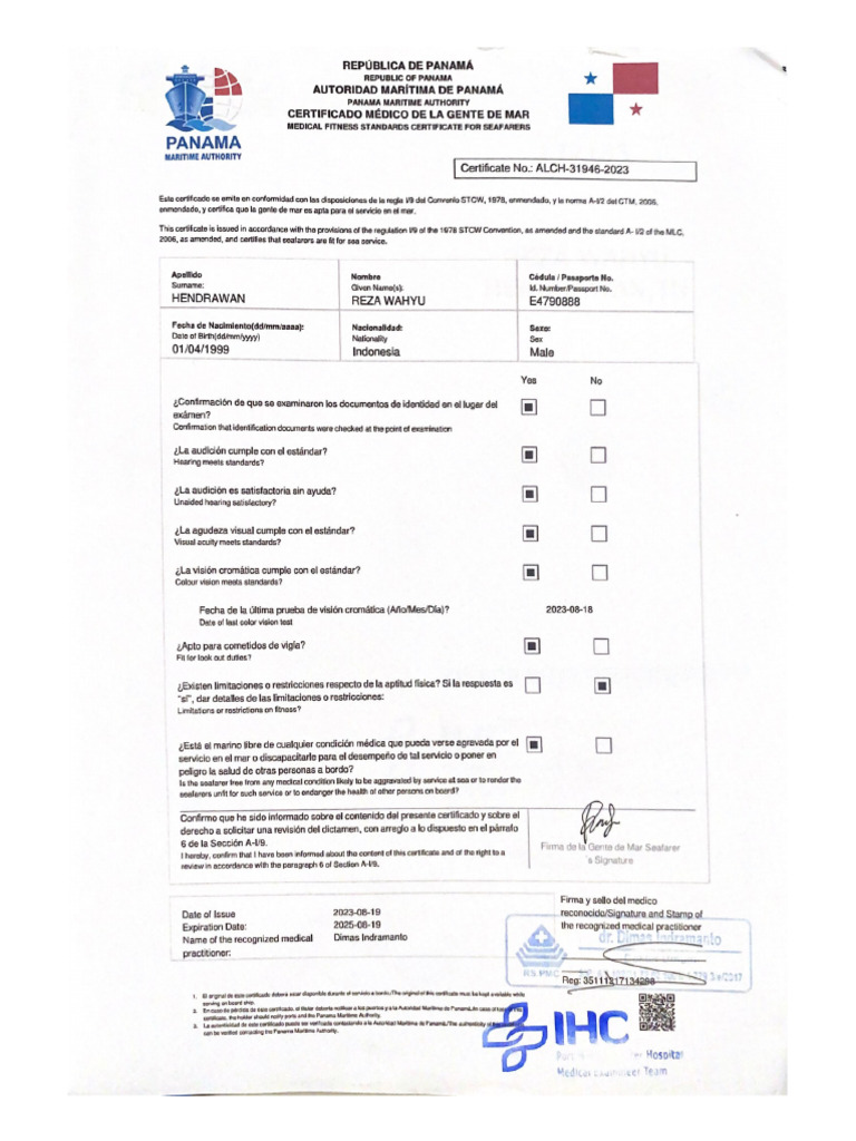 Panama Form Med | PDF