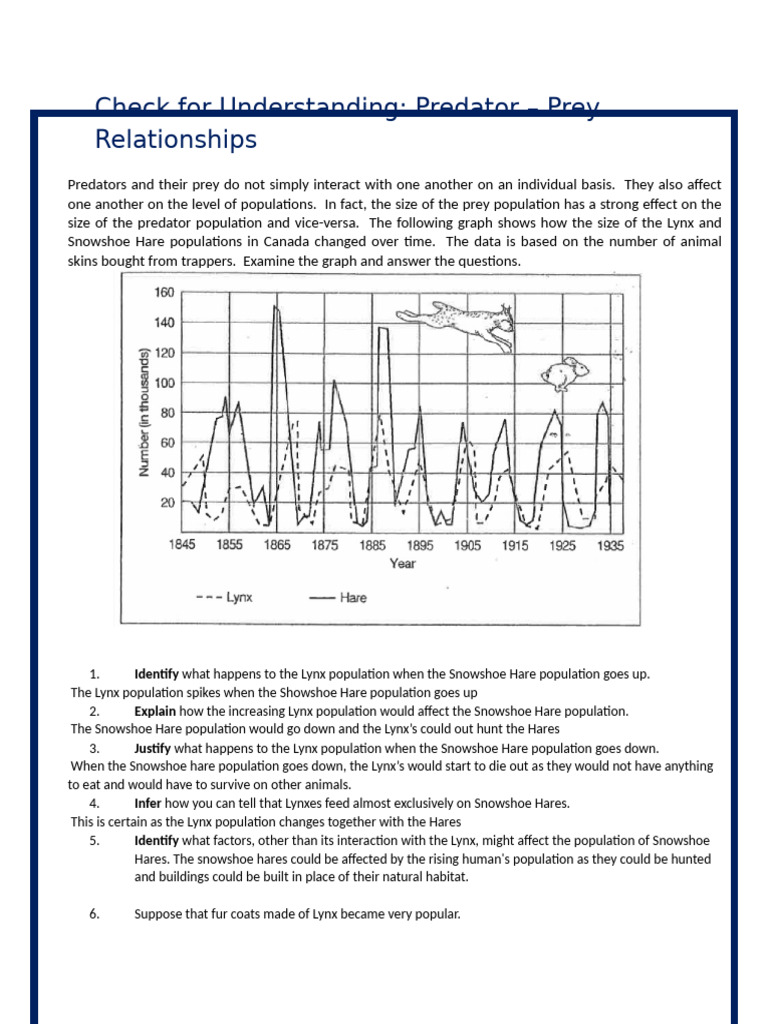 Predator-Prey Dynamics: Lynx & Hare | PDF | Predation | Ecology
