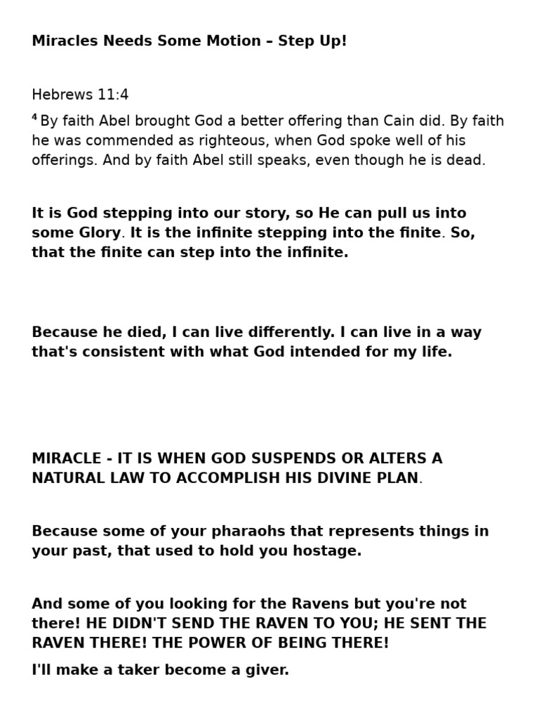 Unlocking Miracles Through Faith Action | PDF