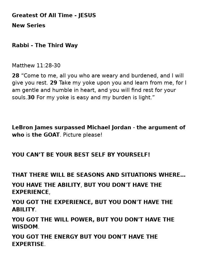 Rabbi - The Third Way OUTLINE | PDF | Jesus