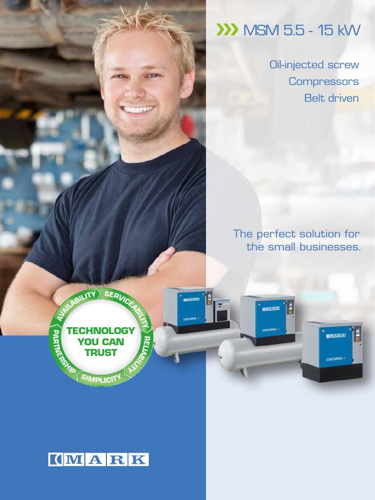 Mark - MSM - 5.5kW-15kW Belt Driven Screw Compressor | PDF | Clothes Dryer | Manufactured Goods