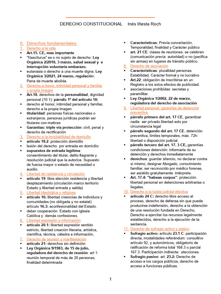 Resumen T7 Constitucional | PDF | Derecho Constitucional | Habeas corpus