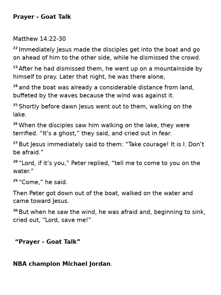 Prayer Insights: Walking on Water | PDF | Prayer | Jesus