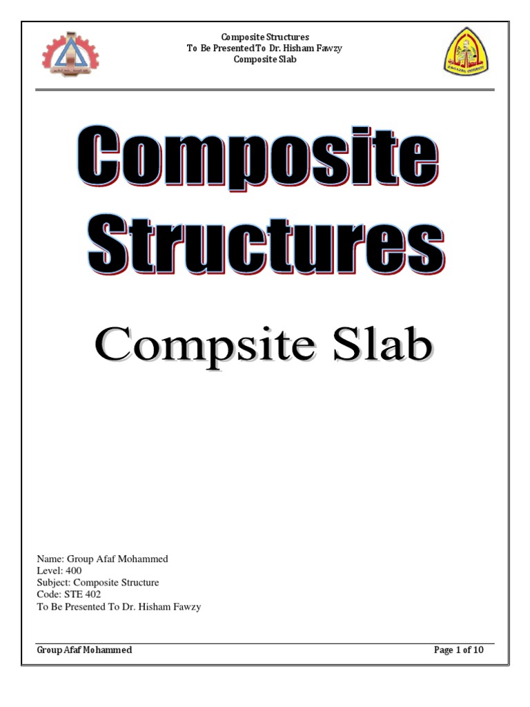 Composite Slab Report | PDF | Composite Material | Fiberglass