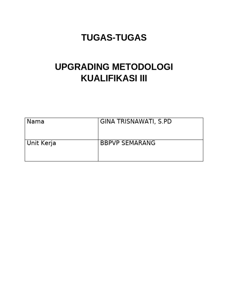 Cover Pembatas-Lembar Validasi Tugas Metodologi Kualifikasi 3 | PDF