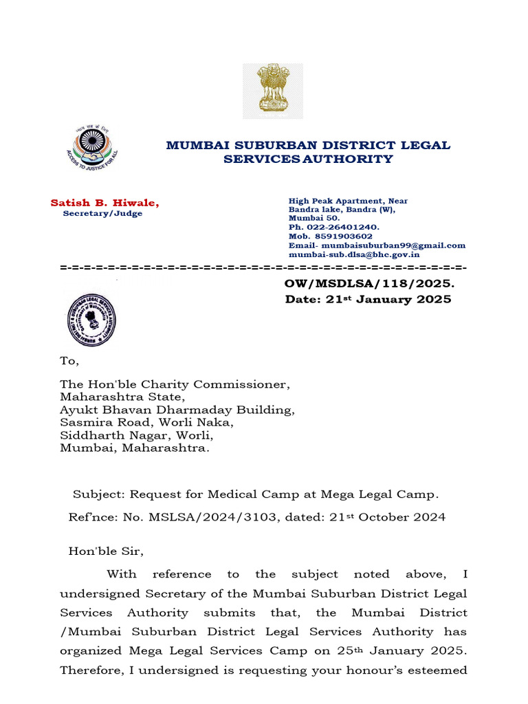 Letter To Honble Charity Commissioner | PDF | Mumbai