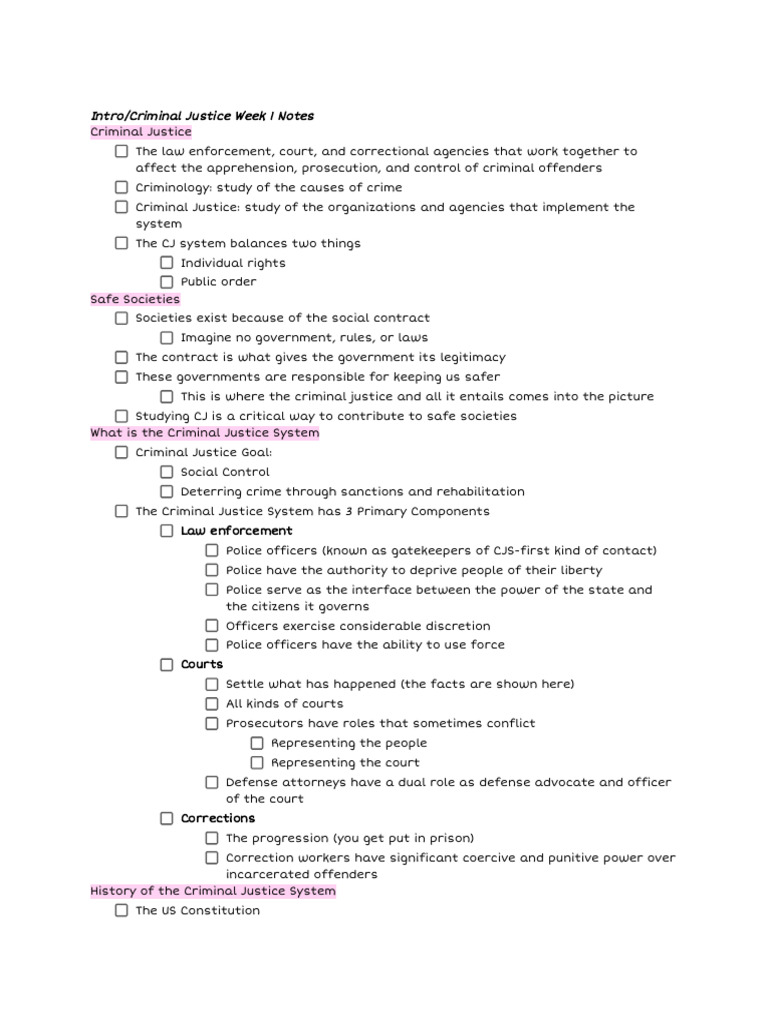 Intro - Criminal Justice Week 1 & 2 Notes | PDF | Uniform Crime Reports ...