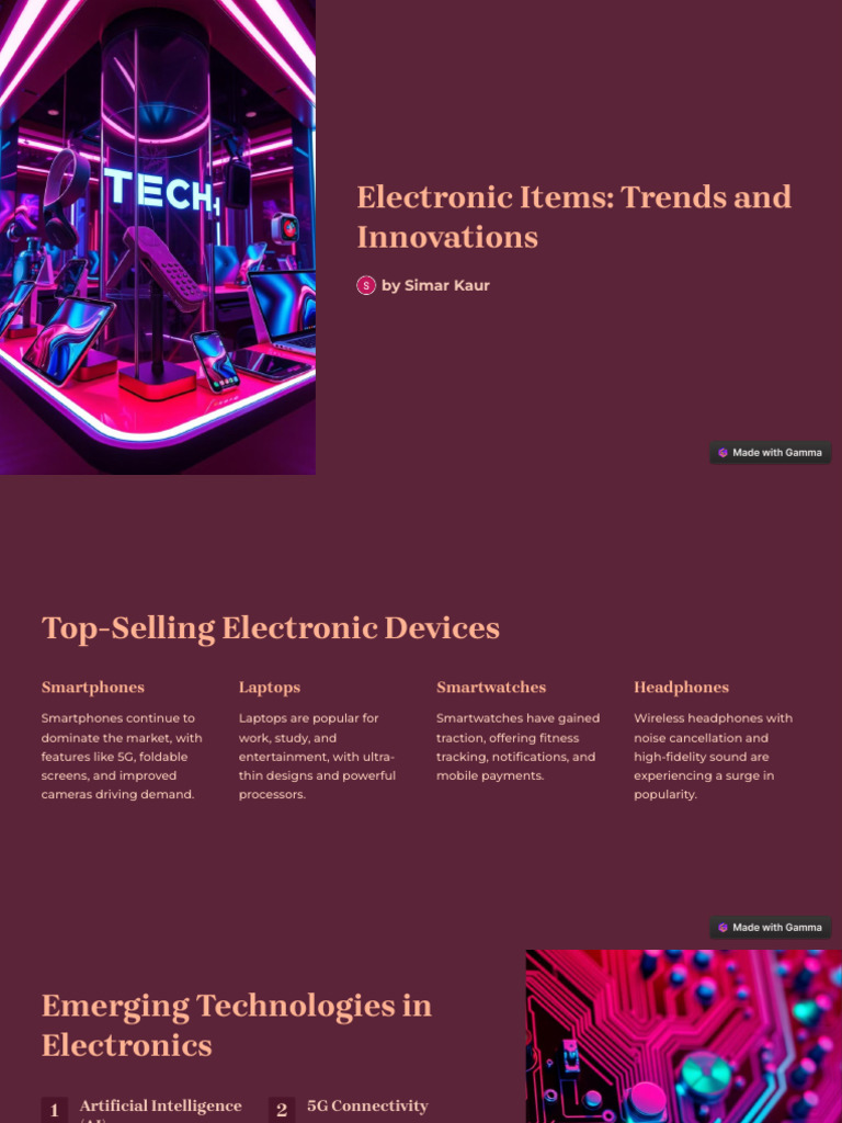 Electronic Items Trends and Innovations | PDF | Augmented Reality ...