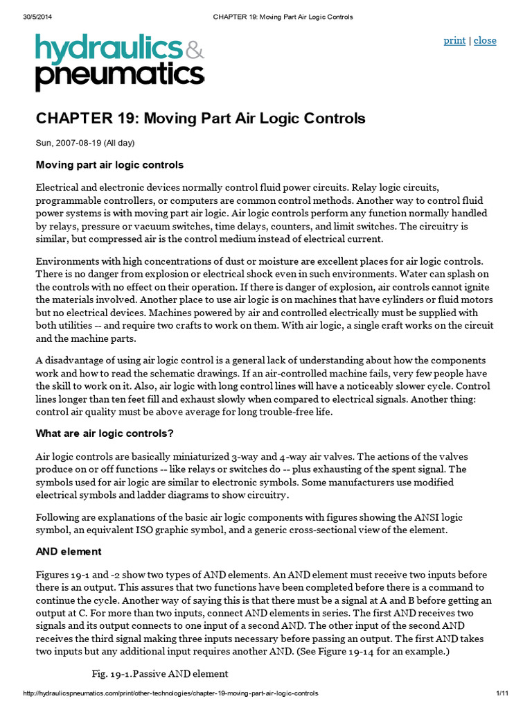 CHAPTER 19 - Moving Part Air Logic Controls | PDF | Logic Gate | Valve