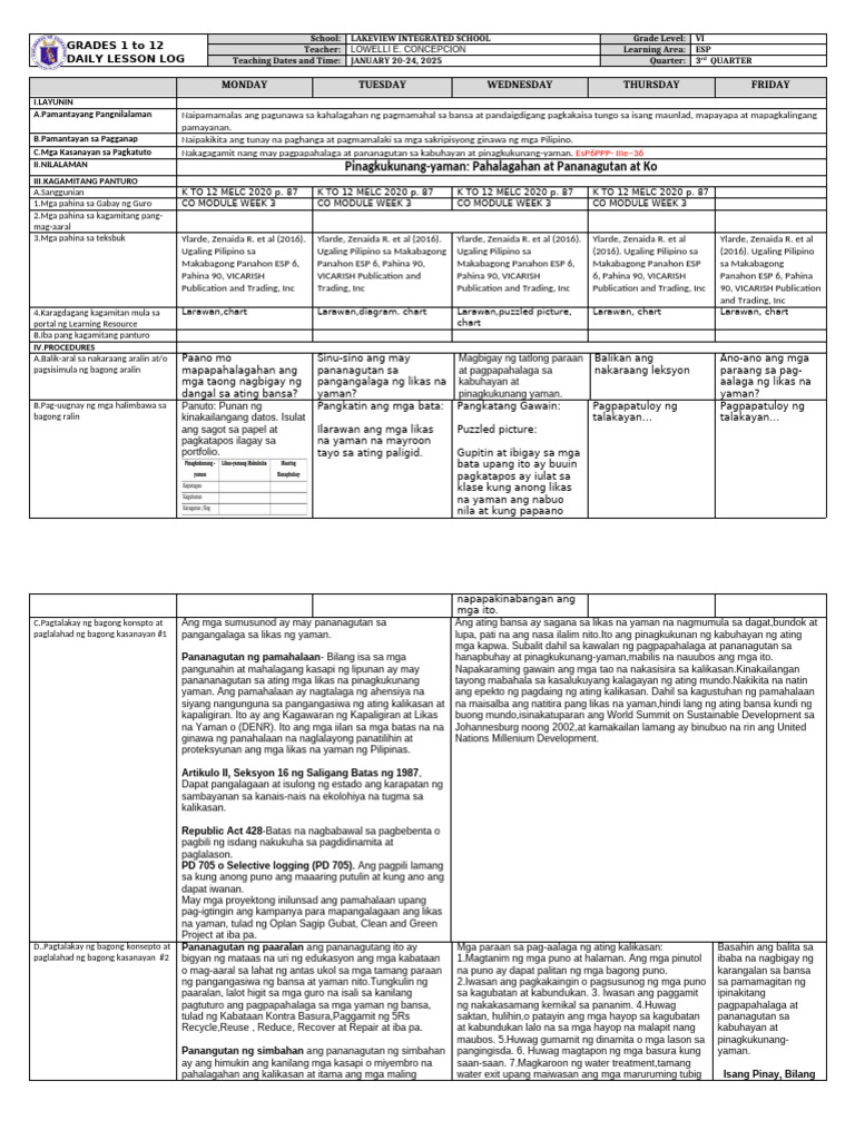 DLL - Esp 6 - Q3 - W3 | PDF