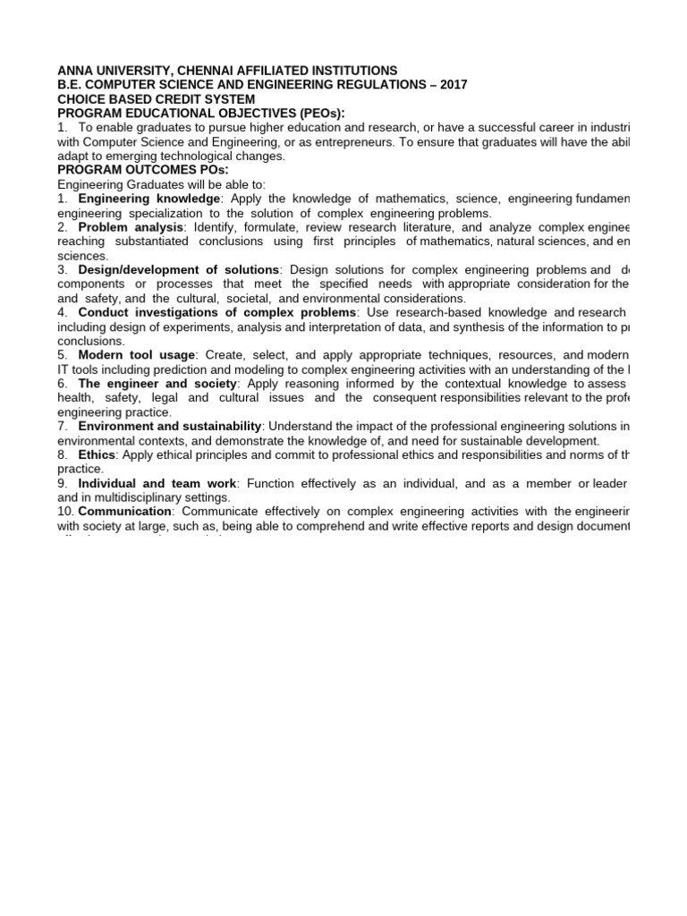 01.B.E. CSE | PDF | Engineering | Science