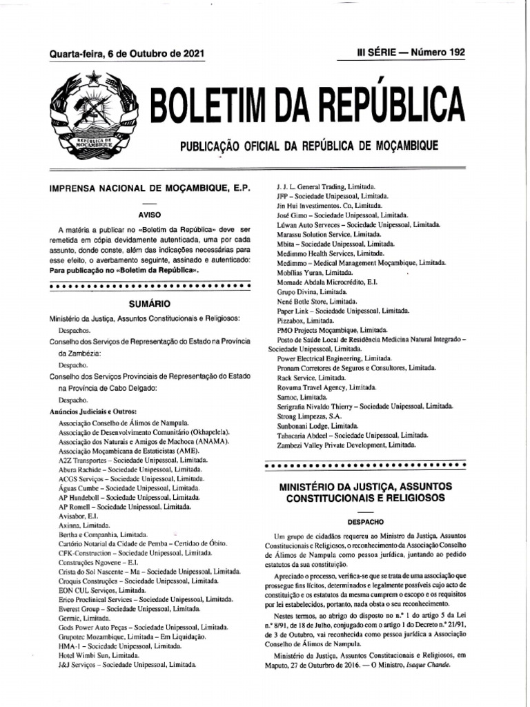 Boletim Da Republica | PDF