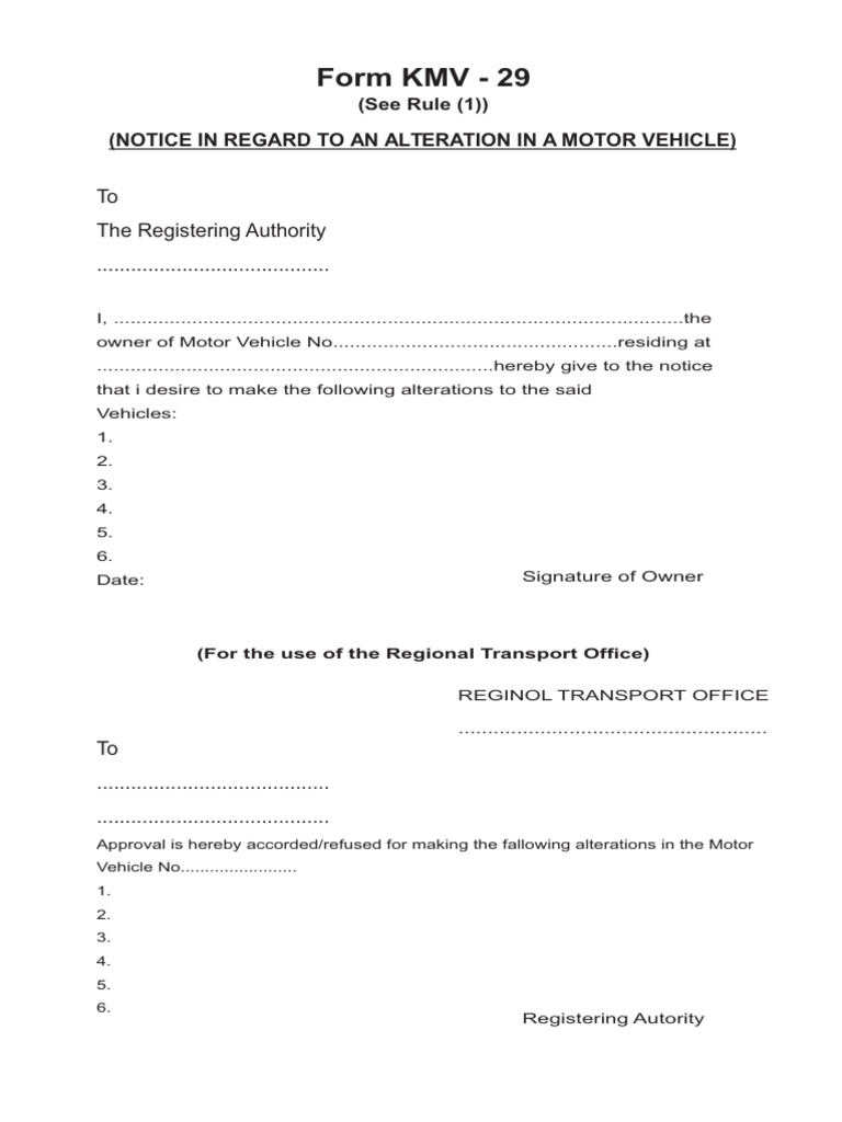 29 Alteration Form Pdf