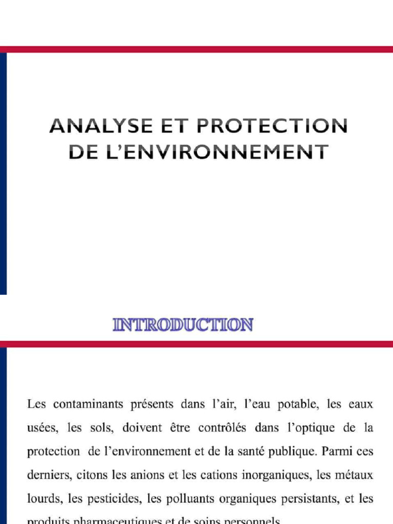 1analyse Et Protection de Lenvironnement Analyses Et Qualité de Leau | PDF