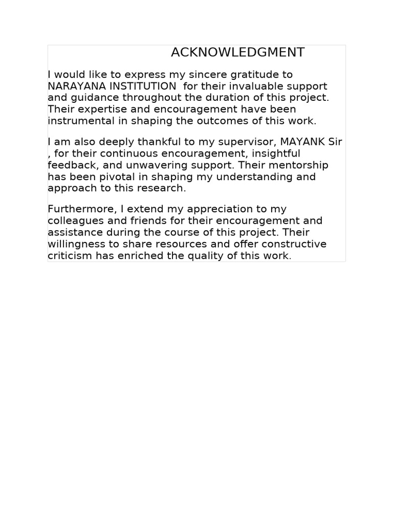 Acknowledgment Saluni | PDF