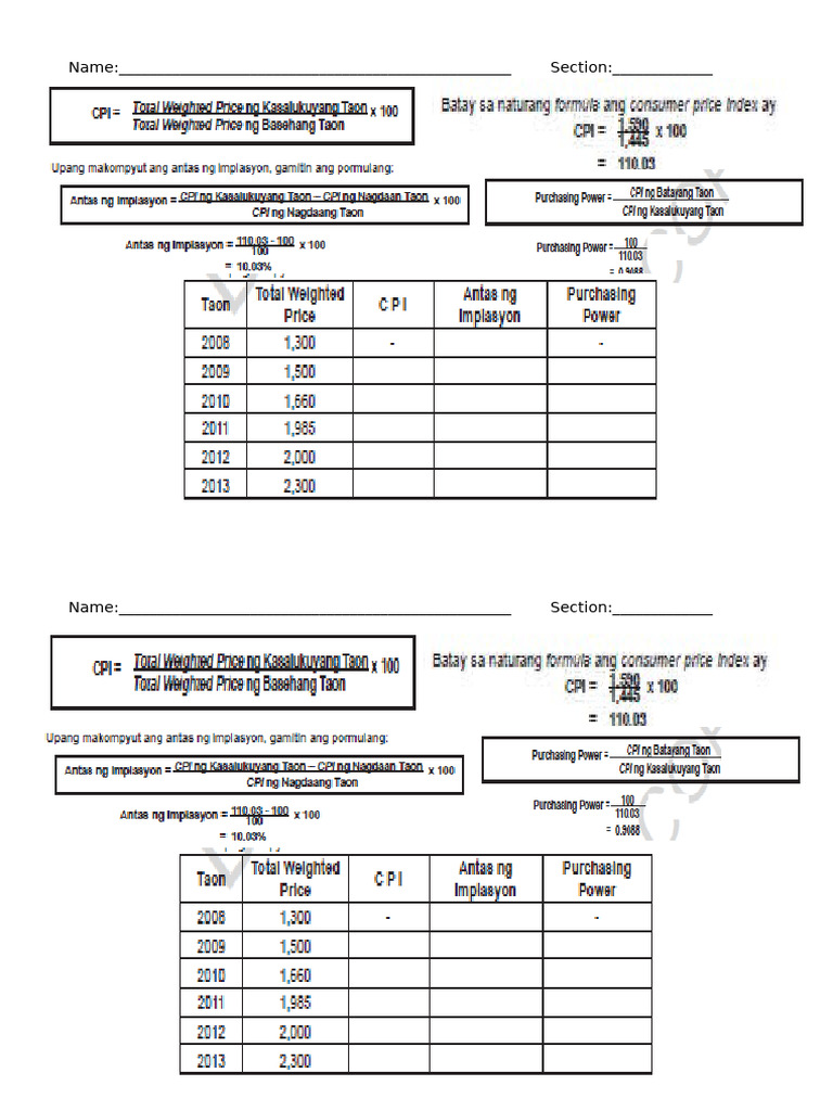 Implasyon Activity | PDF