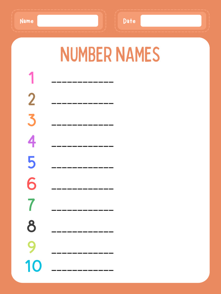 Colorful Printable Match the Number Worksheet | PDF