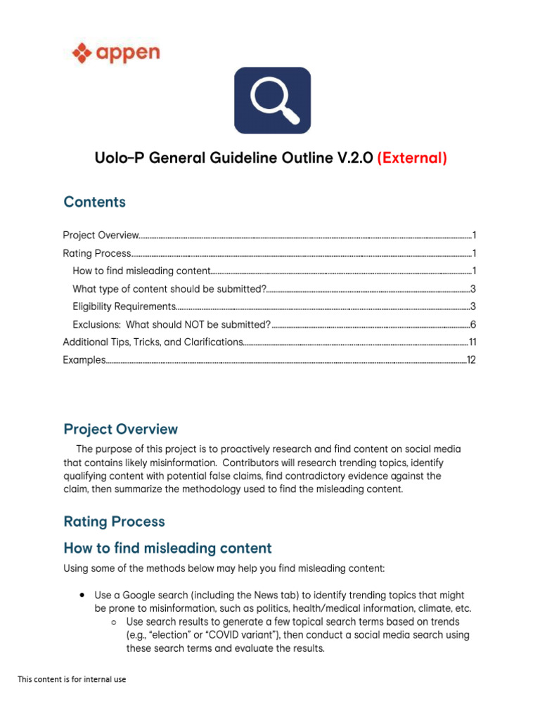 Uolo-P General Guidelines Outline 07.11.2024 | PDF