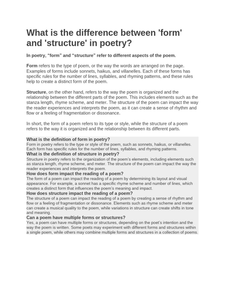 Form and Structure | PDF