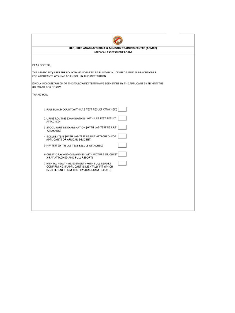 Medical Report Form | PDF