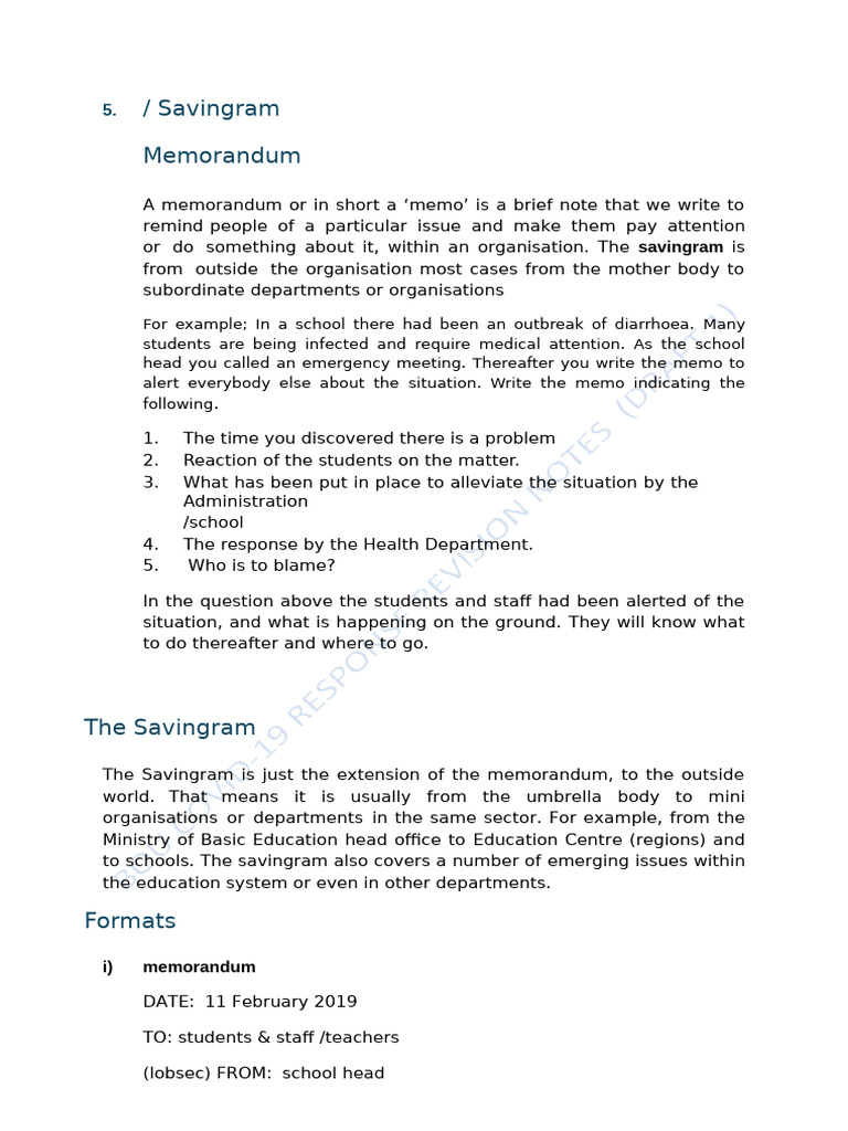 Memo, Speech, Savingram | PDF | Memorandum