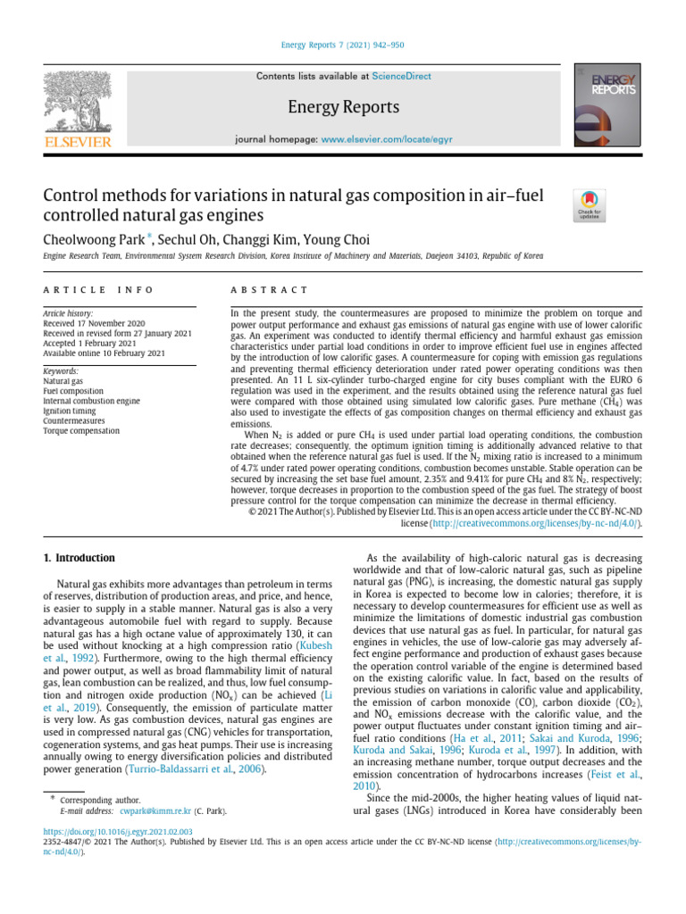 Control Methods For Variations in Natural Gas Composition | PDF ...
