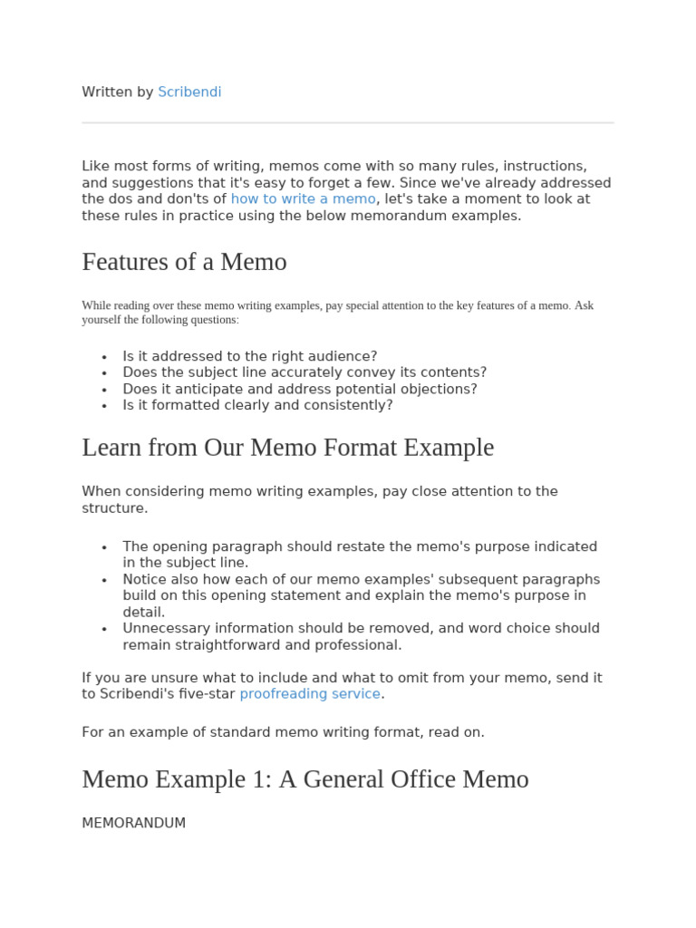 Memo Notes | PDF | Memorandum
