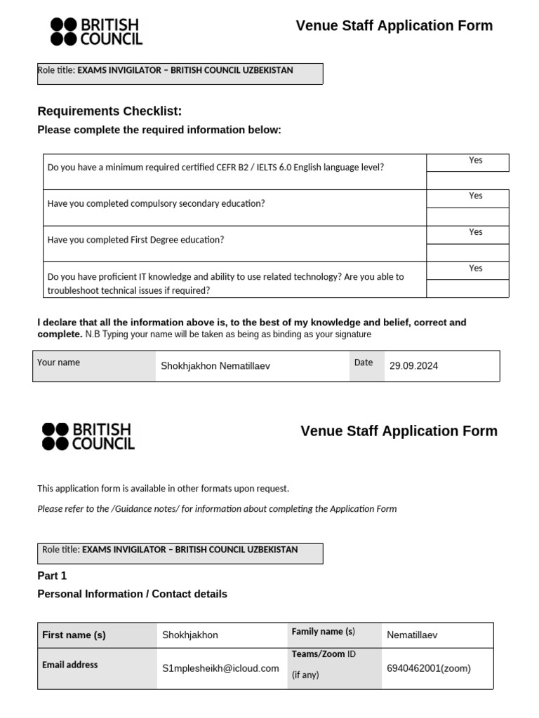 Shokhjakhon Ielts Invigilator | PDF | Criminal Record