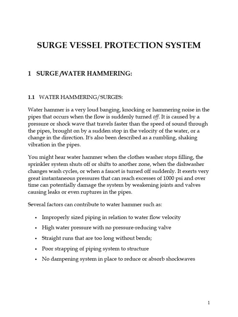 Surge Vessel Protection Overview | PDF | Valve | Plumbing