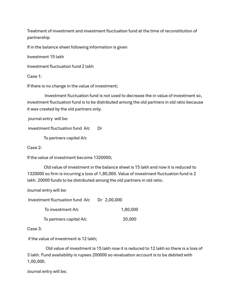 Investment Fluctuation Fund Treatment | PDF | Investing | Business